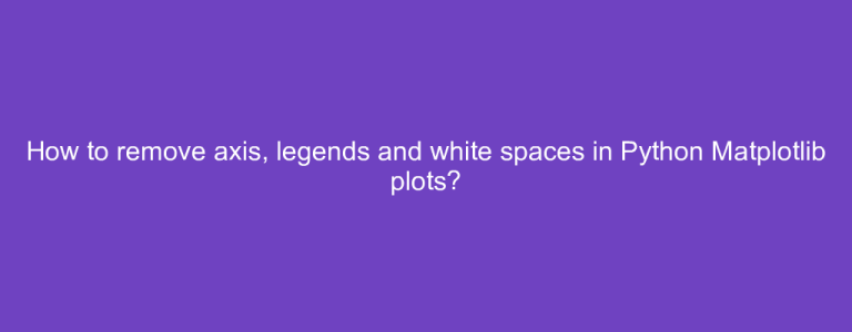 How To Remove Axis Legends And White Spaces In Python Matplotlib Plots